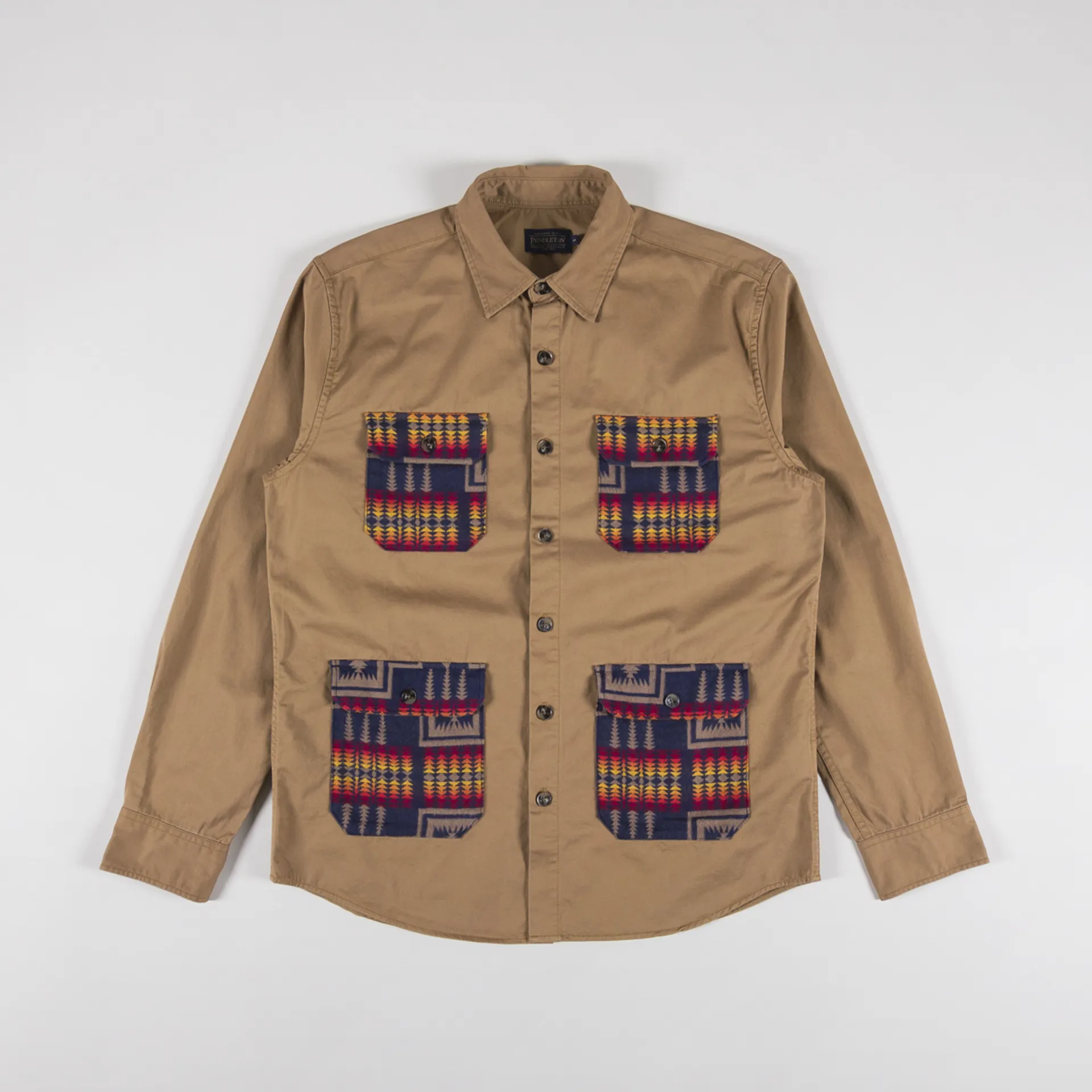 Pendleton Mens Hunting Explorer OverShirt Khaki Harding Print