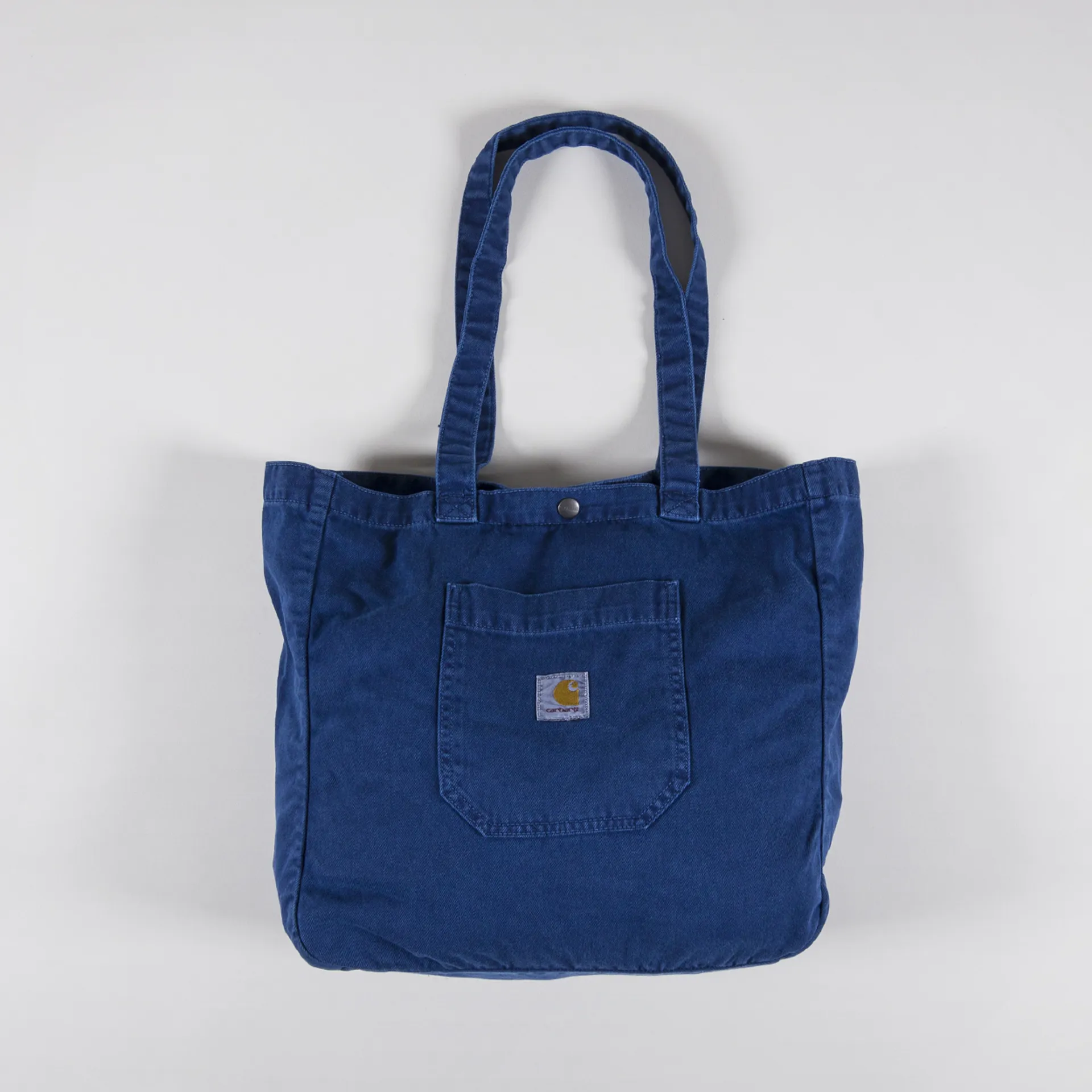 Carhartt WIP Shoulder Garrison Tote Bag Elder Blue Stone Dyed