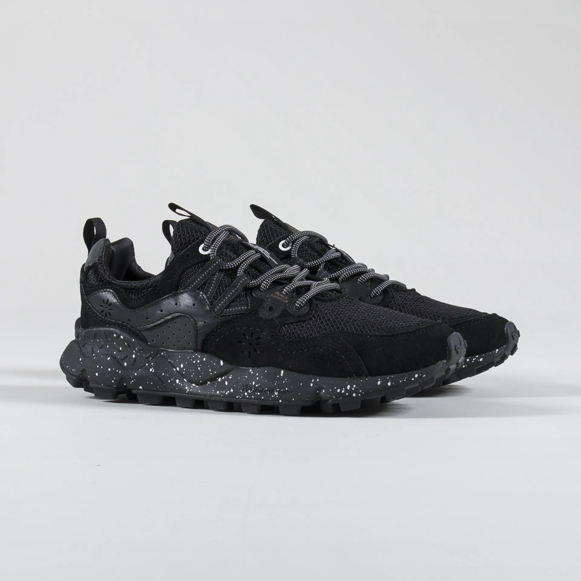 Flower Mountain Mens Womens Yamano 3 Shoes Black Mesh Suede