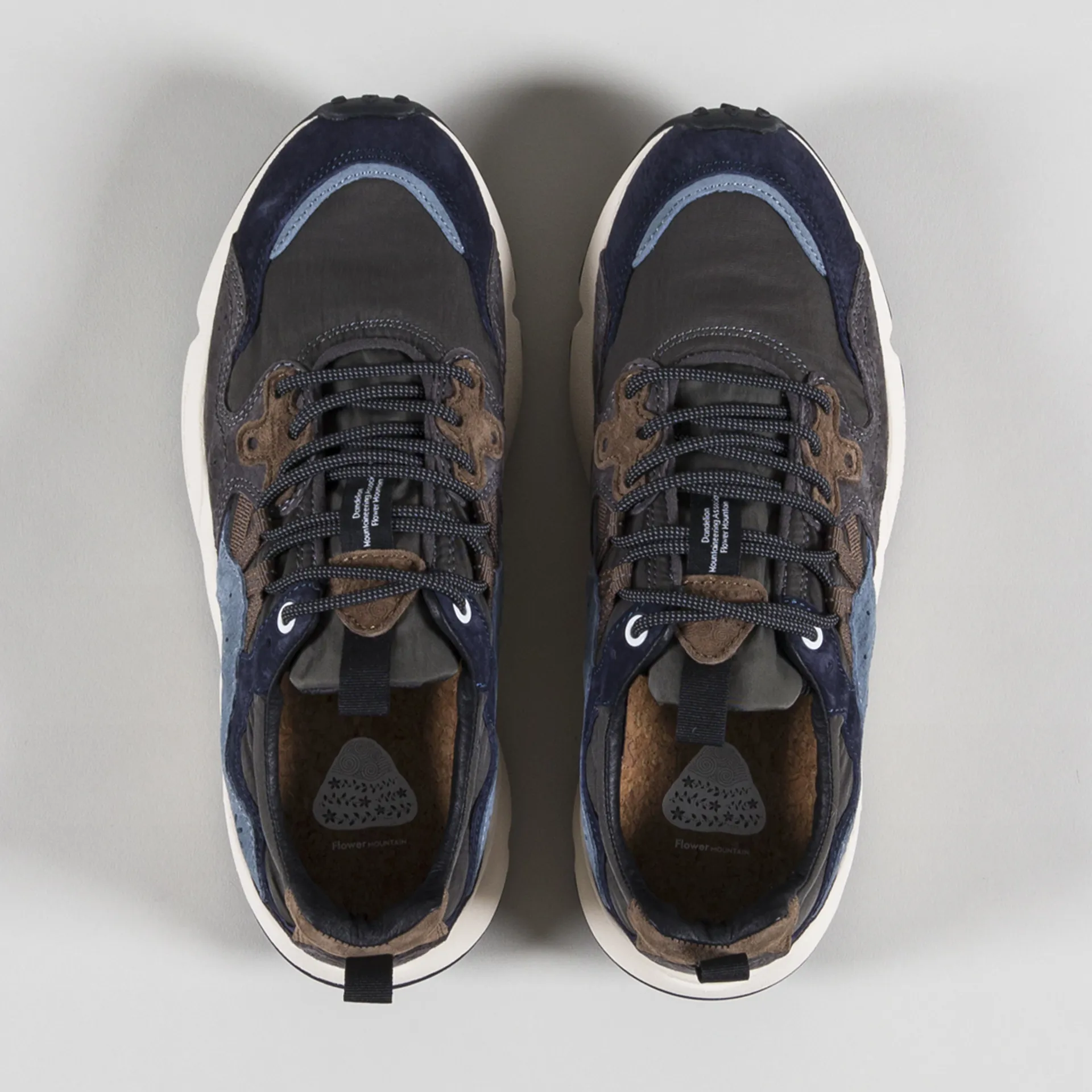 Flower Mountain Mens Yamano 3 Shoes Trainers Anthracite Navy