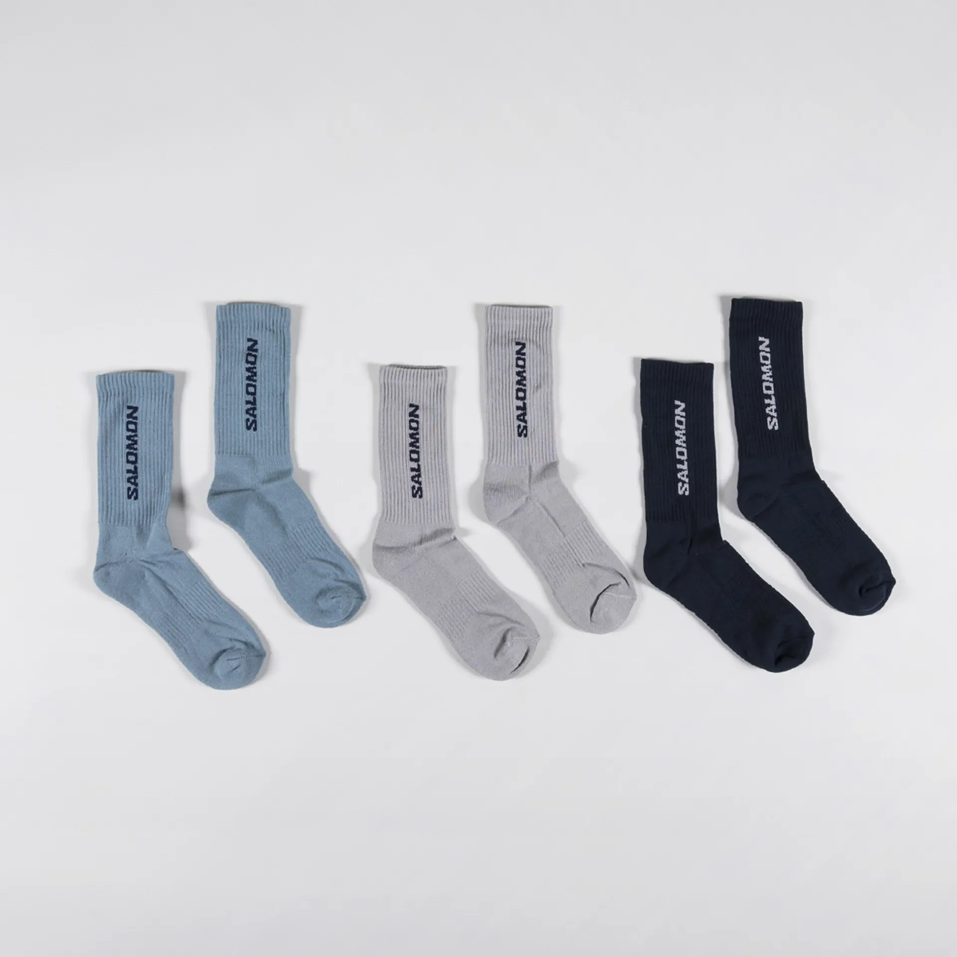 Salomon 3-Pack Everyday Crew Socks Carbon Ghost Grey Arona