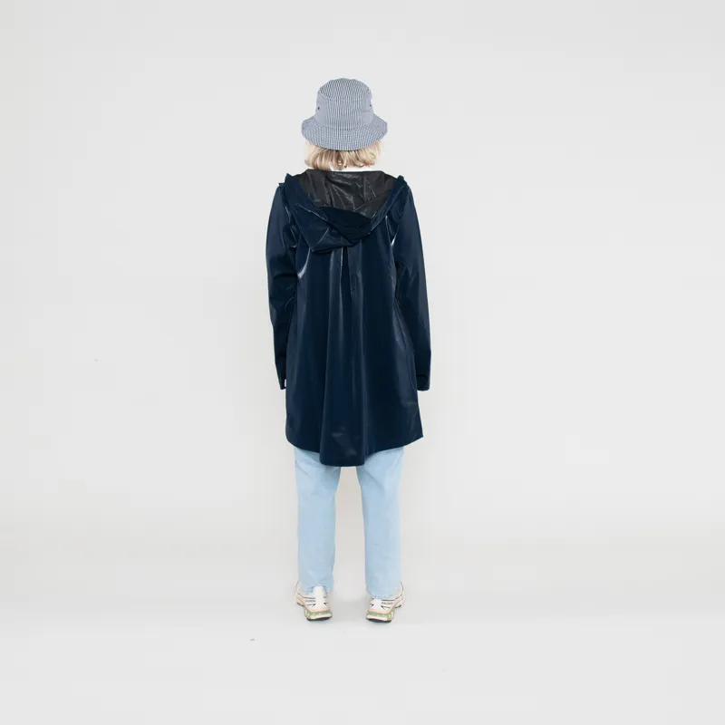 Rains Womens Waterproof A-line Jacket Ink Blue