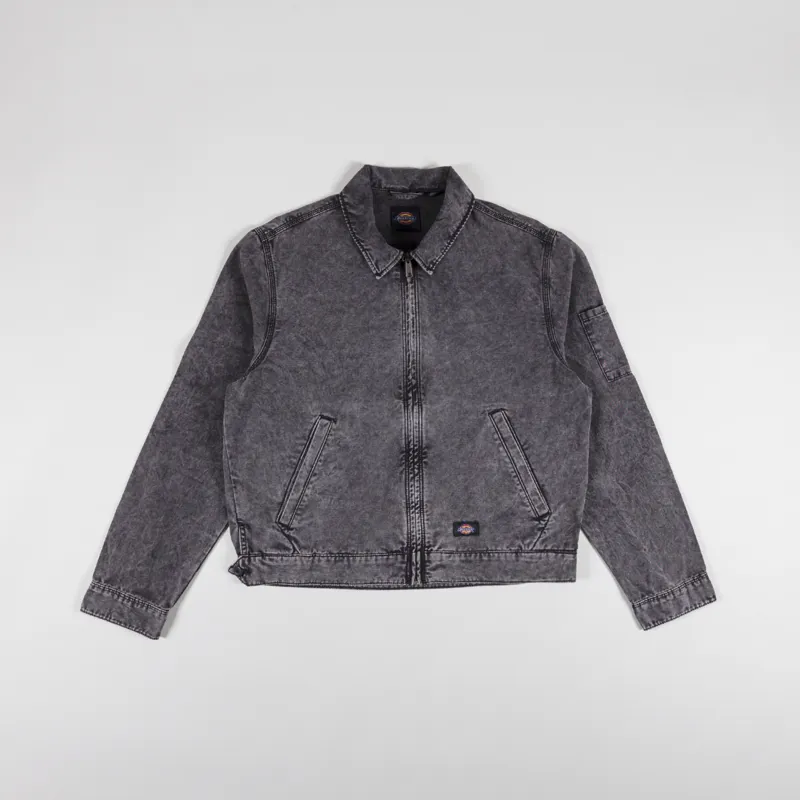Dickies Mens Newington Jacket Double Dye Acid Wash Black