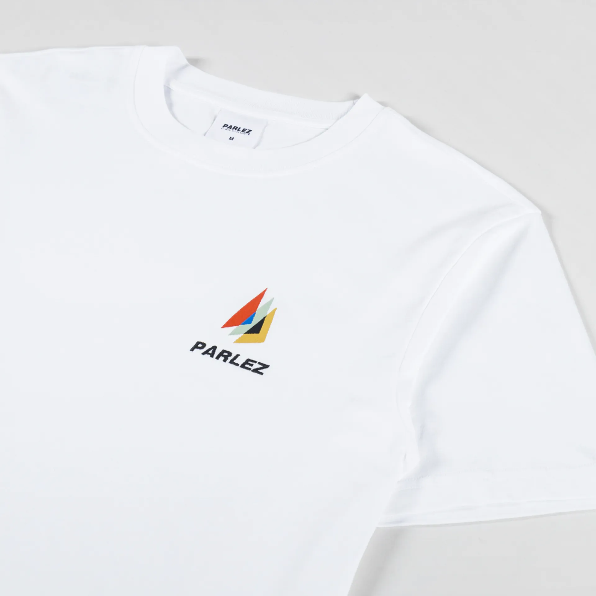 Parlez Mens Embroidered Logo Etang T Shirt Tee White