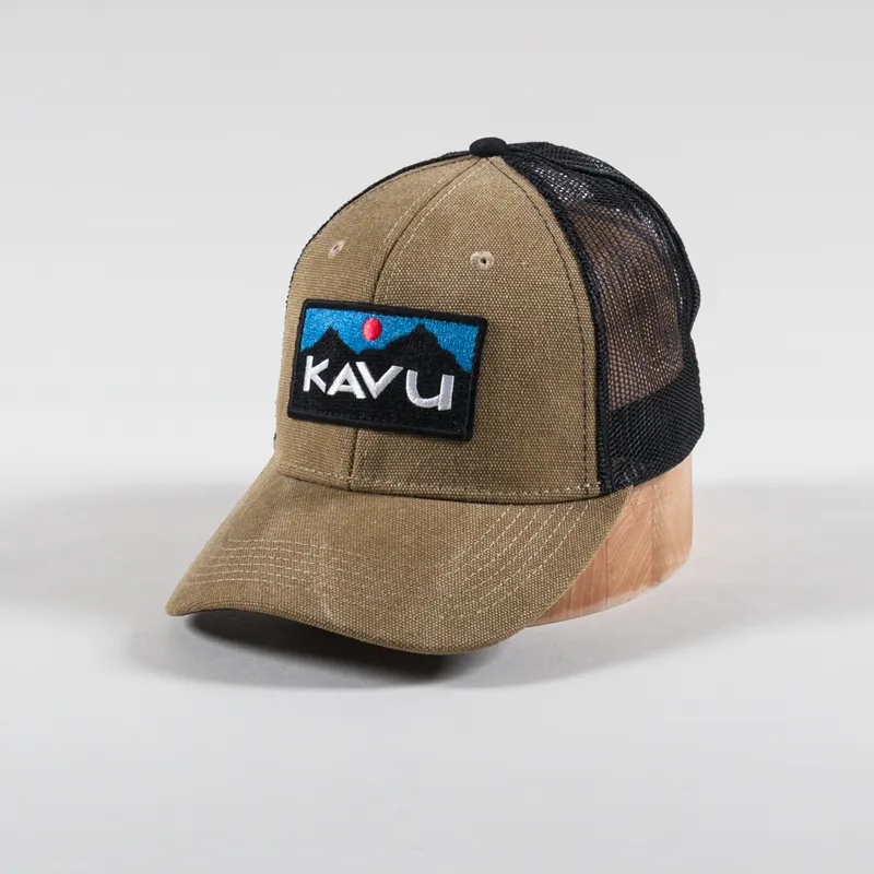 Kavu Mens Above Standard Trucker Hat Washed Heritage Khaki