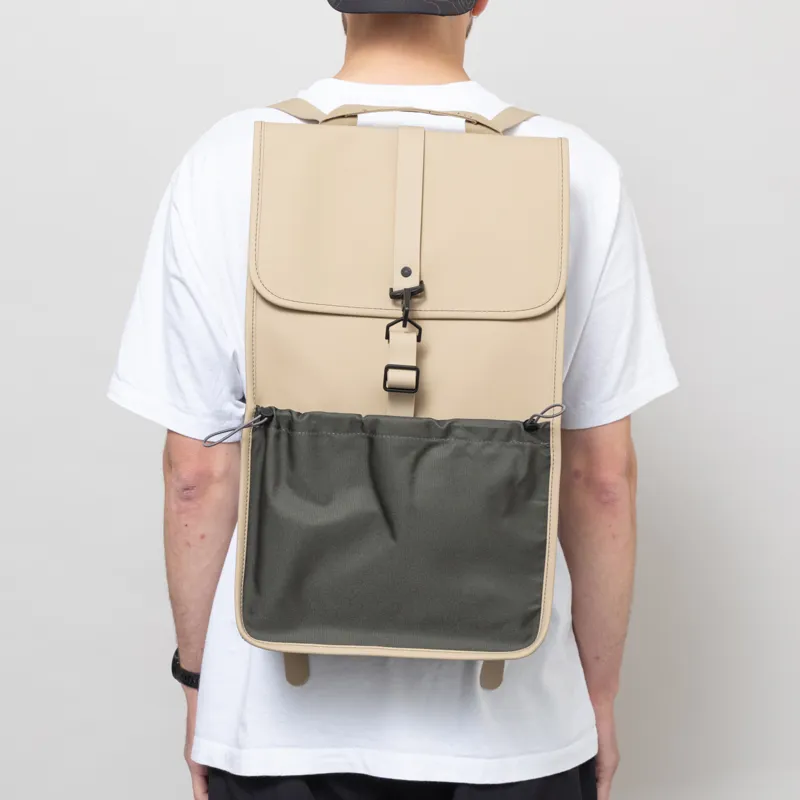Rains Unisex Waterproof Mix Backpack Rucksack Beige Sand