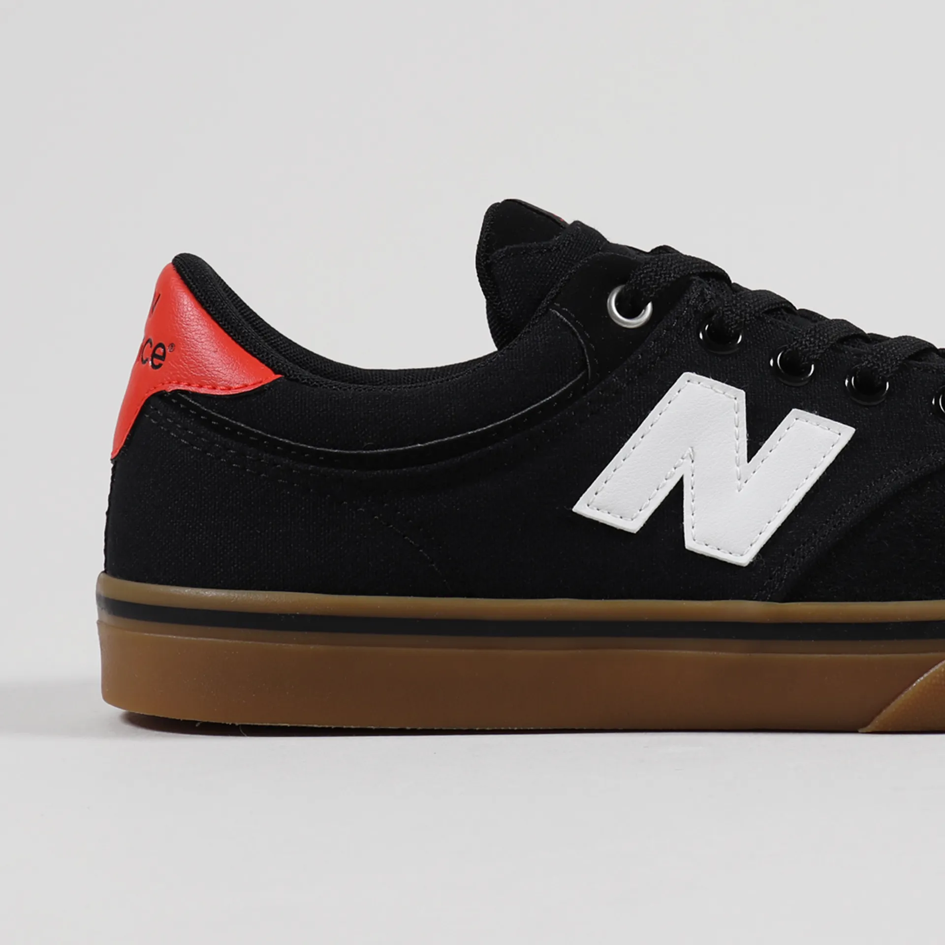 New Balance Numeric Mens Suede 255 Shoes Black White Gum