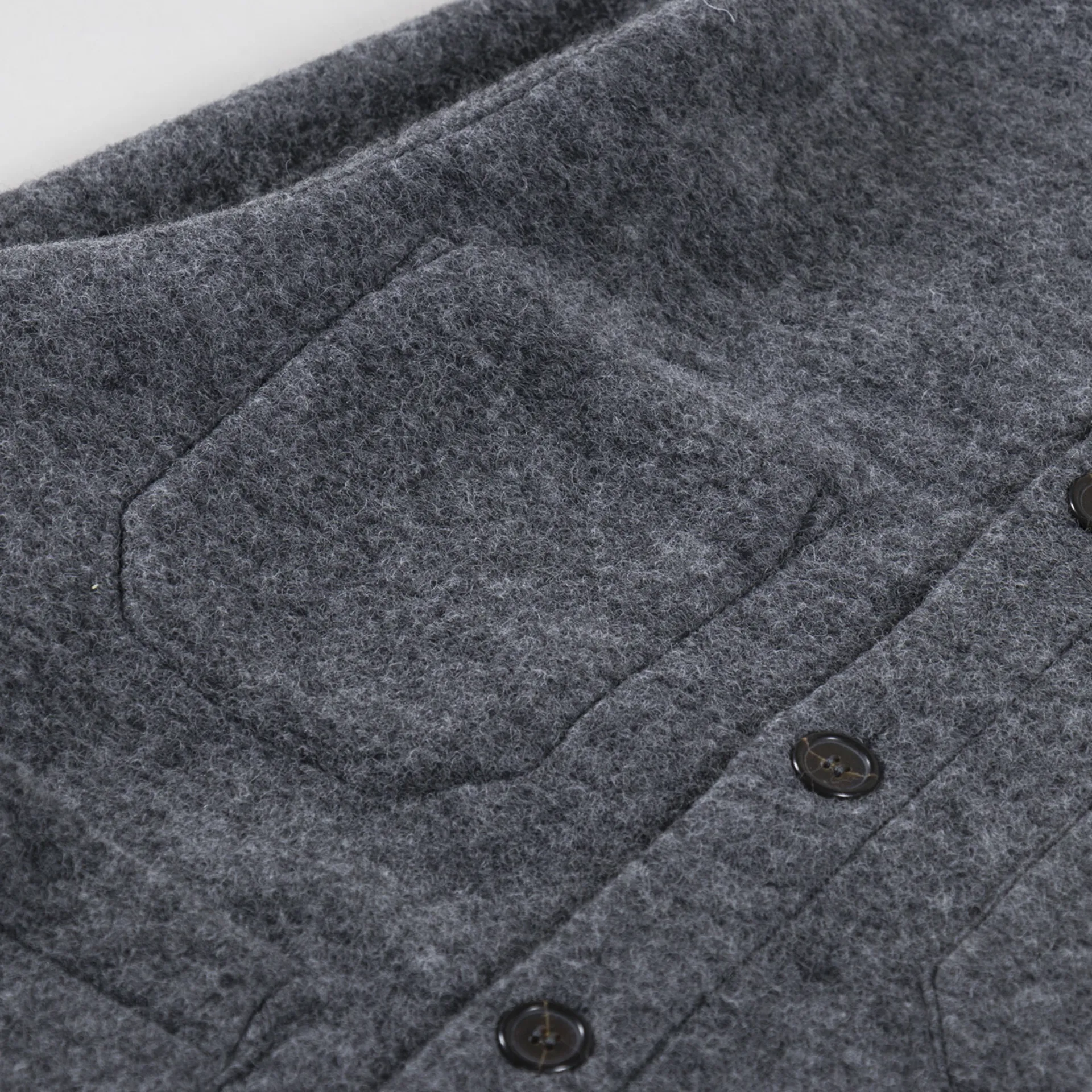 Universal Works Mens Cardigan Jacket Grey Marl Wool Fleece