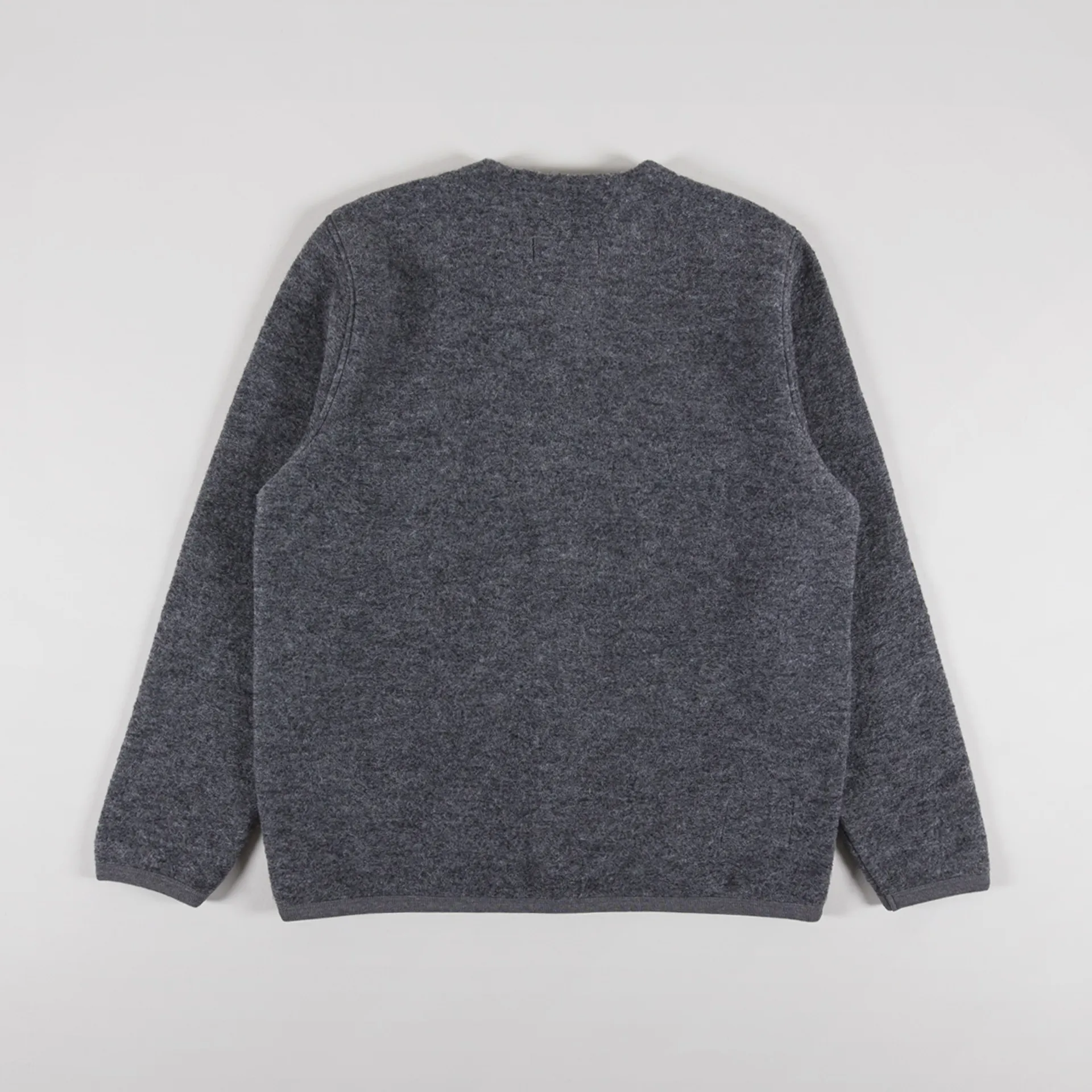 Universal Works Mens Cardigan Jacket Grey Marl Wool Fleece