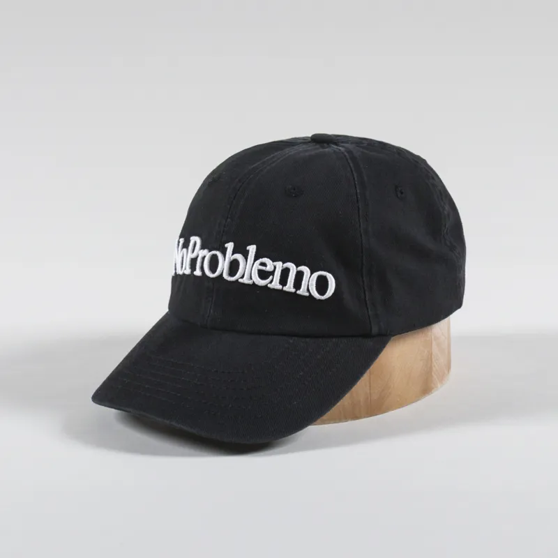 No Problemo Mens Six Panel Logo Cap Hat Black
