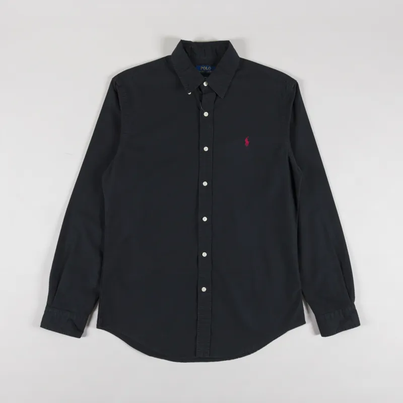 Polo Ralph Lauren Mens Custom Fit Garment Dyed Oxford Shirt Black