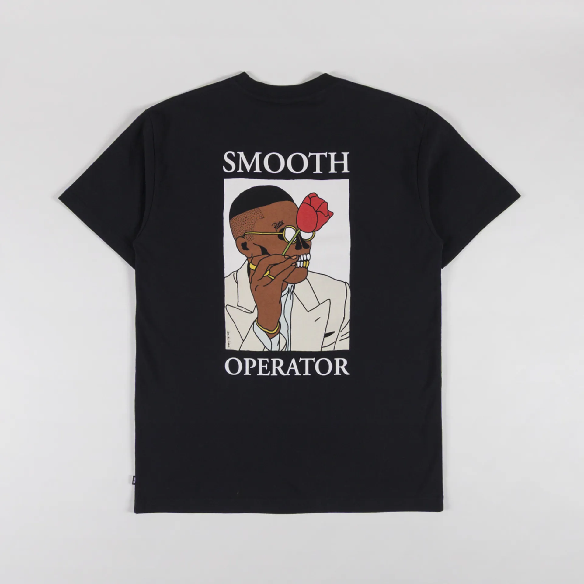 Patta Mens Graphic Printed Smooth Operator Logo Tee T Shirt Black