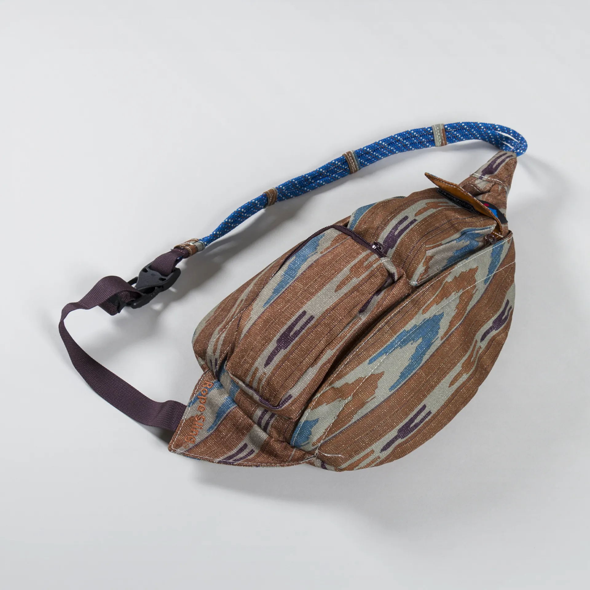 Kavu Unisex Mini Rope Sling Shoulder Bag Tumbleweed Ikat Brown