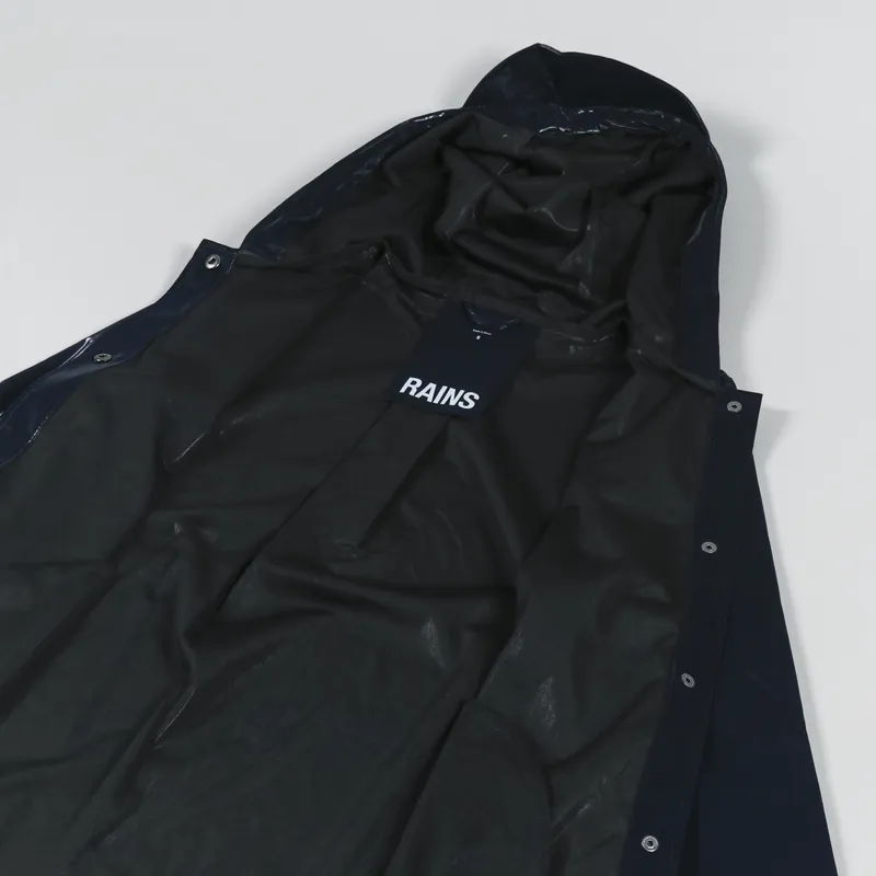 Rains Womens Waterproof A-line Jacket Ink Blue
