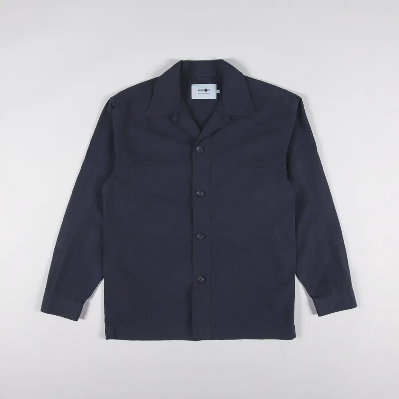 NN07 Mens Andre Smart Overshirt Jacket Navy Blue