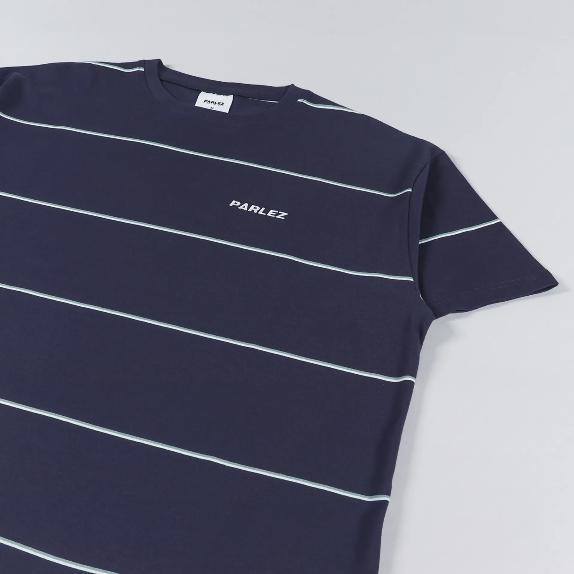 Parlez Mens Bataka Short Sleeve Striped Tee T Shirt Navy White