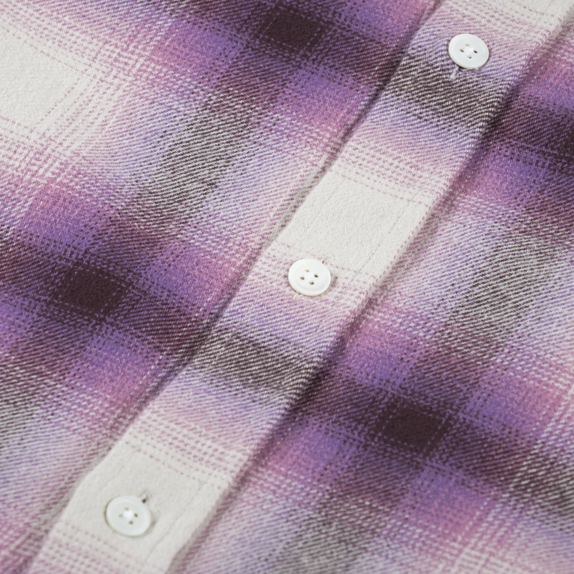 Stussy Unisex Bay Plaid Cotton Shirt Berry Purple