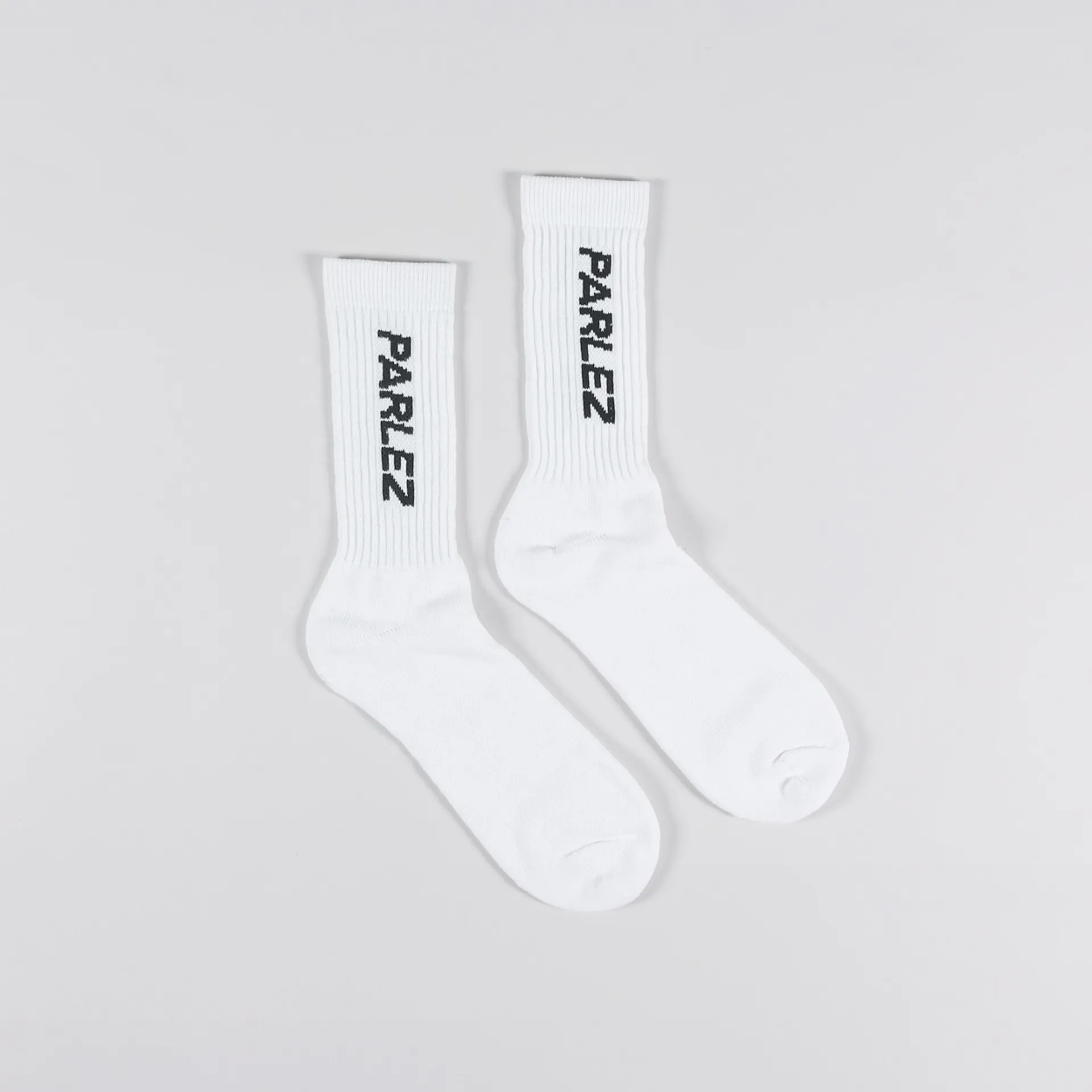 Parlez Ribbed Cotton Boom Sock Logo Socks White Black