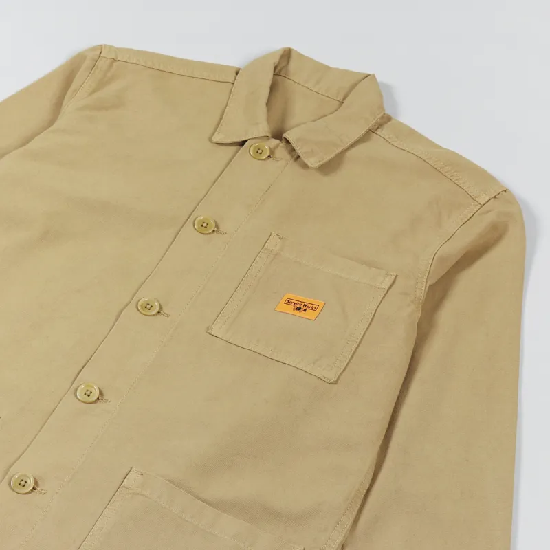 Service Works Mens Canvas Coverall Jacket Tan Brown