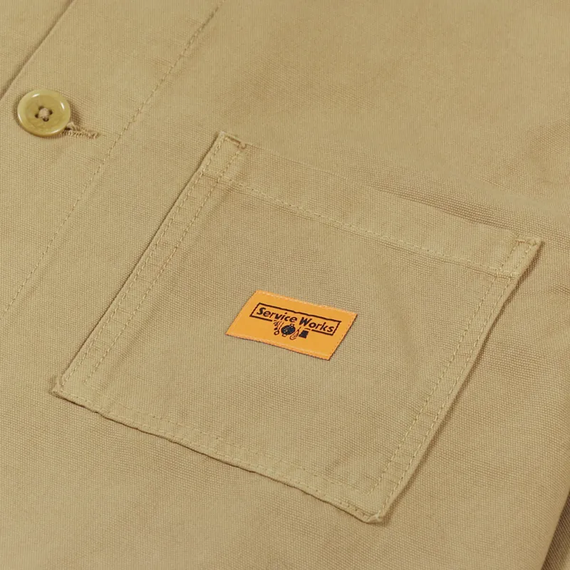 Service Works Mens Canvas Coverall Jacket Tan Brown