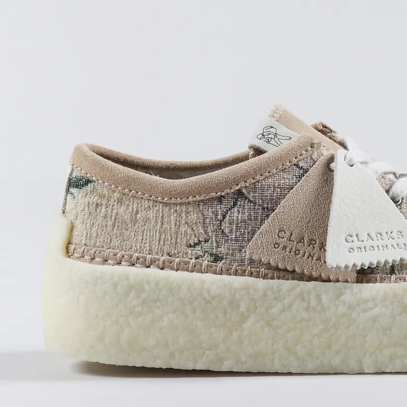 Clarks Originals Mens Caravan Low Pattern Shoes Tan Floral Beige