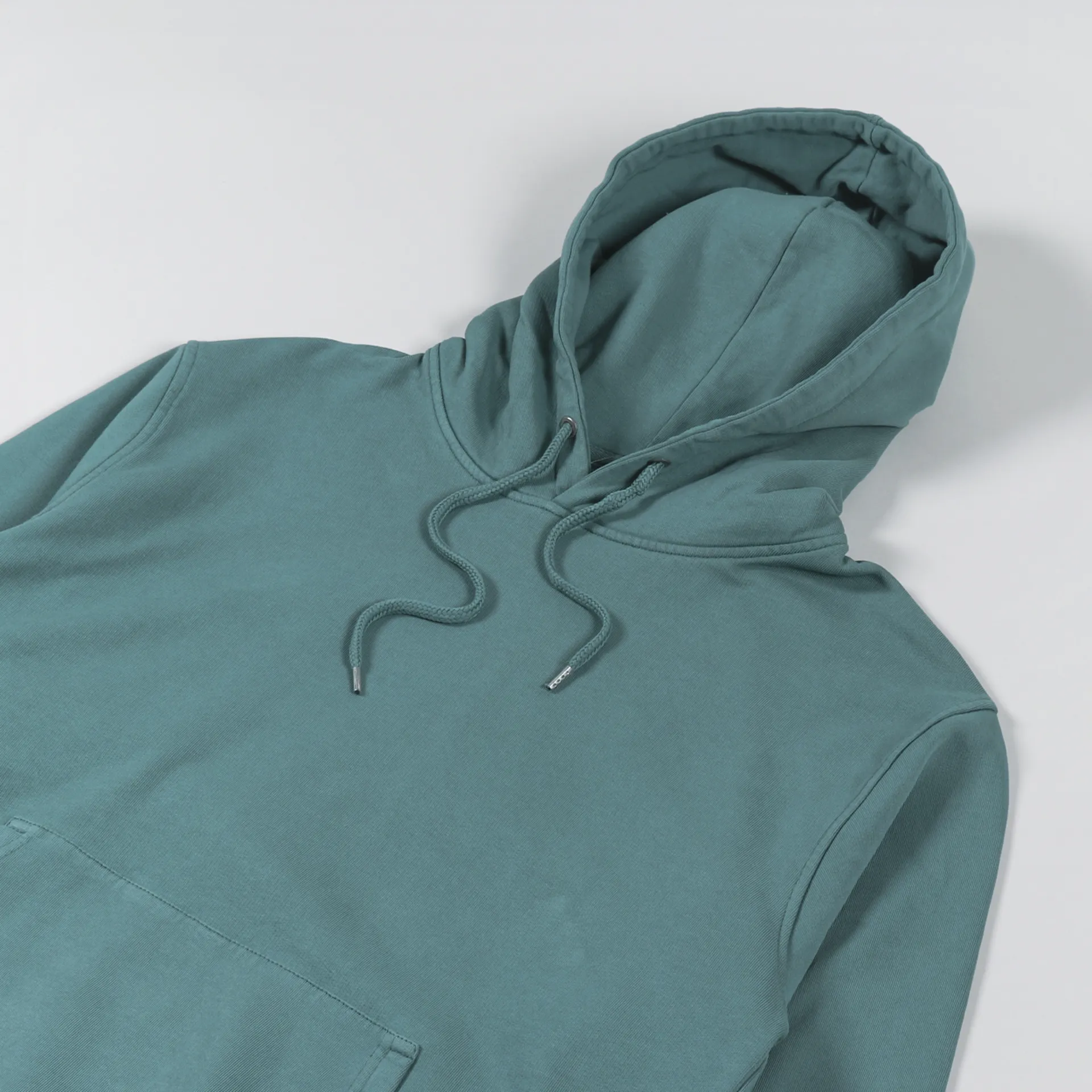 Colorful Standard Mens Classic Organic Pullover Hoodie Pine Green