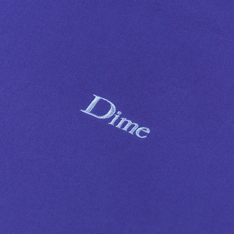 Dime MTL Mens Classic Small Logo Hoodie Ultramarine Blue