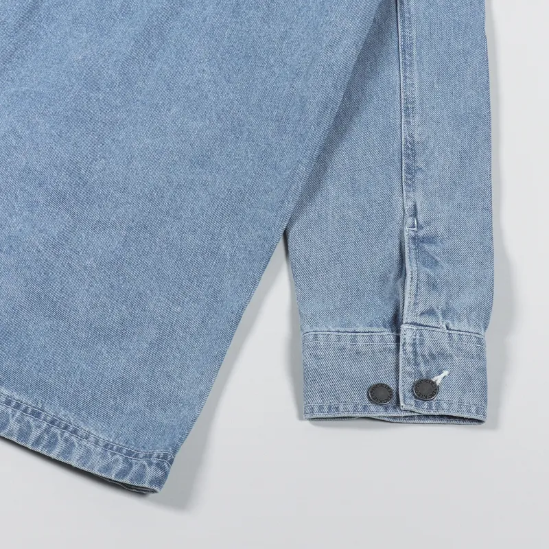 Dickies Mens Denim Chore Coat Light Washed Blue Jacket