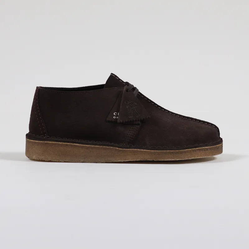 Clarks Originals Mens Desert Trek Shoes Dark Brown Suede