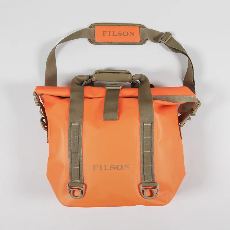 Filson USA Dry Roll Top Tote Bag Flame Orange Waterproof Pack
