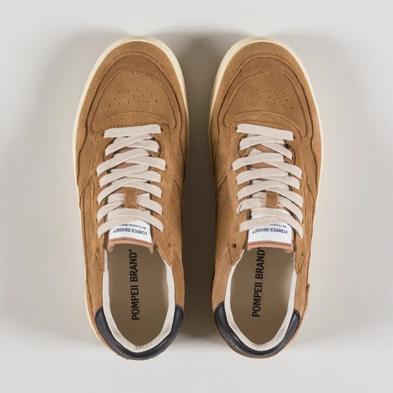 Pompeii Mens Elan Trainers Suede Shoes Hydro Teak Brown
