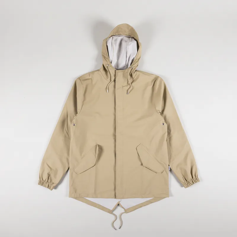 Rains Womens Waterproof Fishtail Jacket Sand Brown