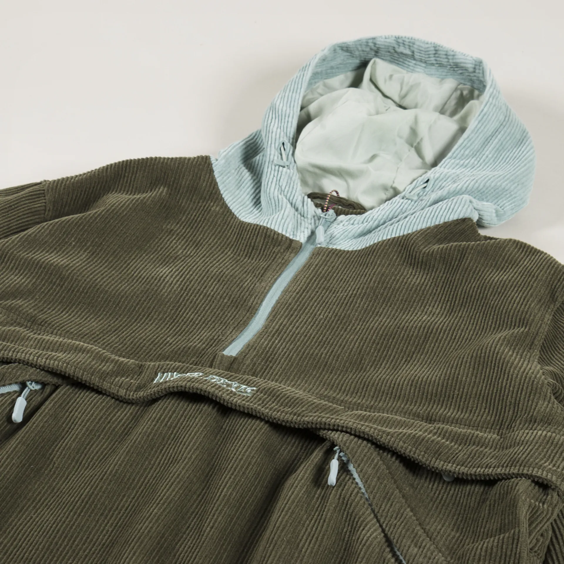 Hikerdelic Hooded Cord Smock Pullover Jacket Jade Green