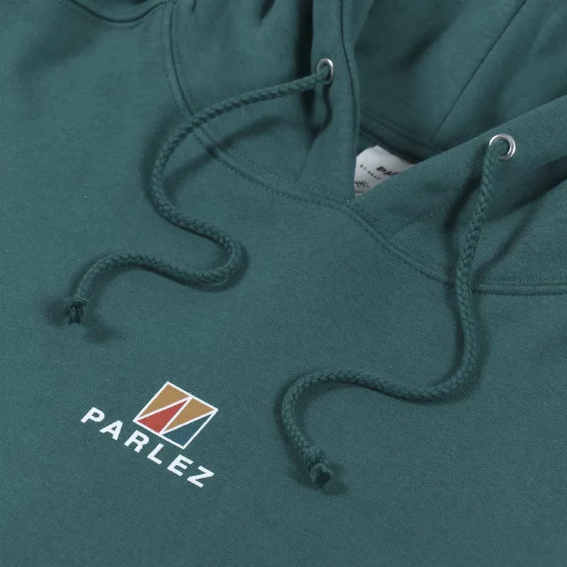 Parlez Mens Huzzar Logo Pullover Hoodie Deep Teal Green