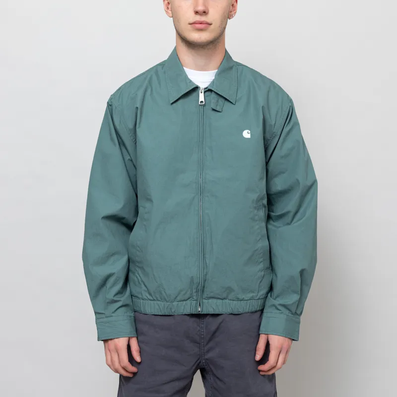 Carhartt WIP Mens Duke Coach Jacket Silver Green Pine Wax