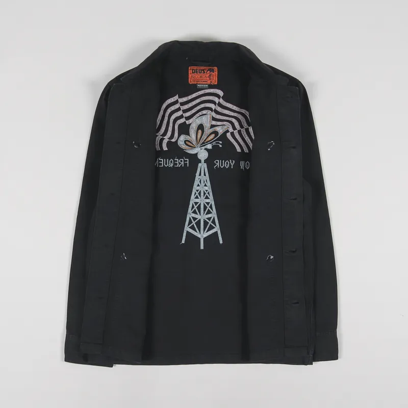 Deus Ex Machina Mens Jacket Jethro Work Shirt Black Chore Coat
