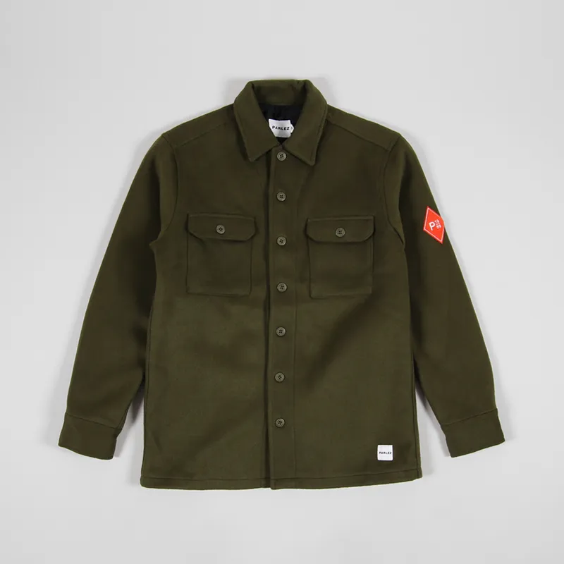 Parlez Streetwear Mens Winter Ladona Overshirt Jacket Khaki Green