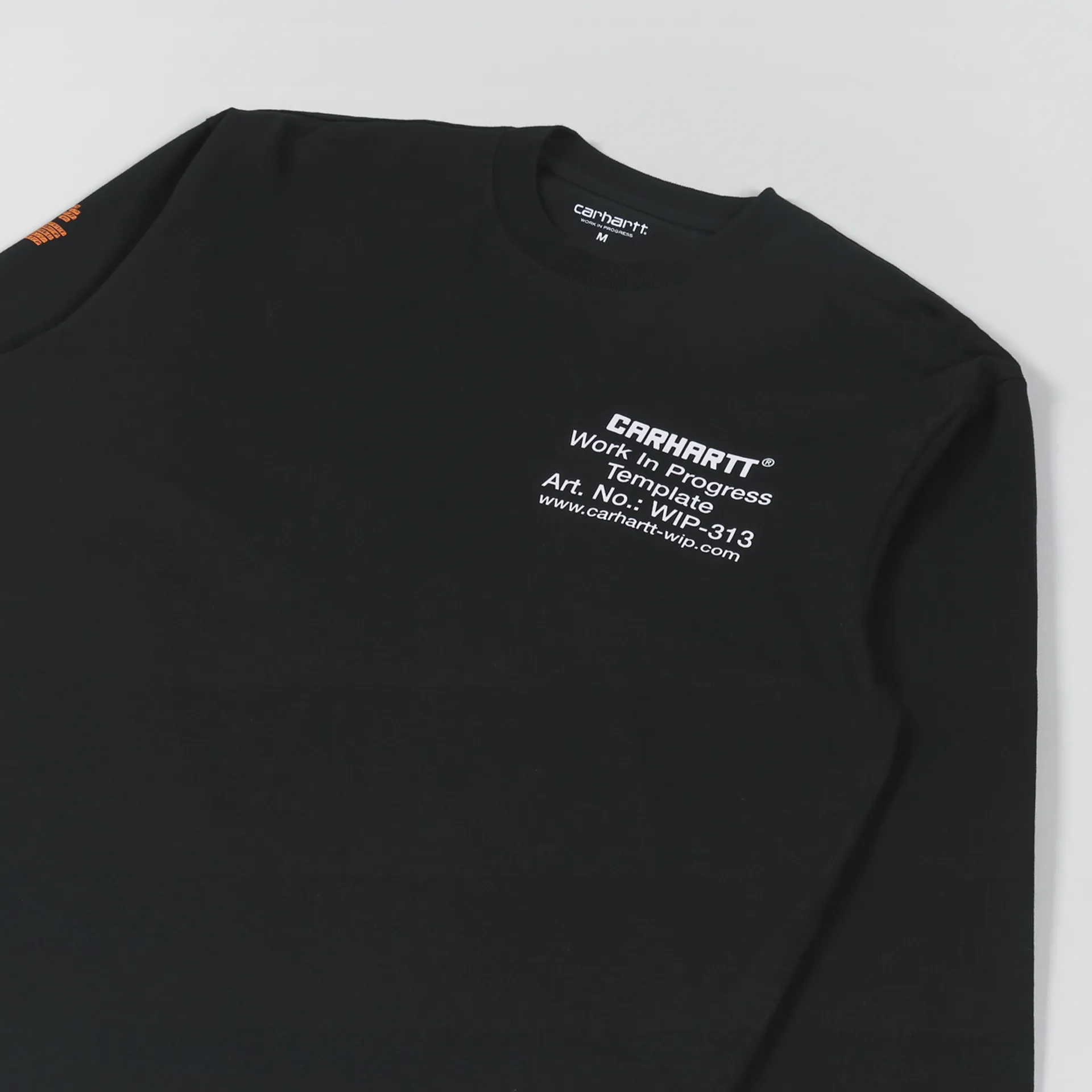 Carhartt WIP Men Short Sleeve Linograph Long Sleeve T Shirt Black