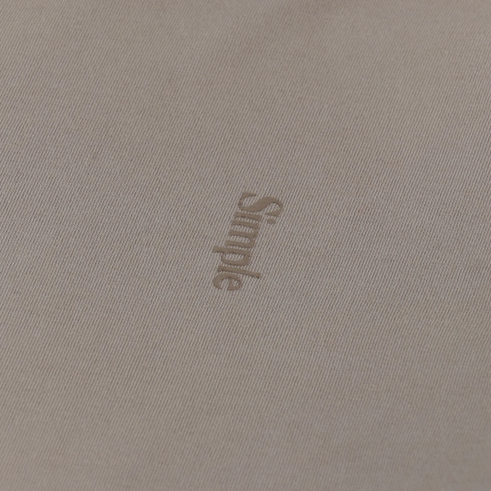 Simple Mens Short Sleeve Chest Logo T Shirt Sand Brown