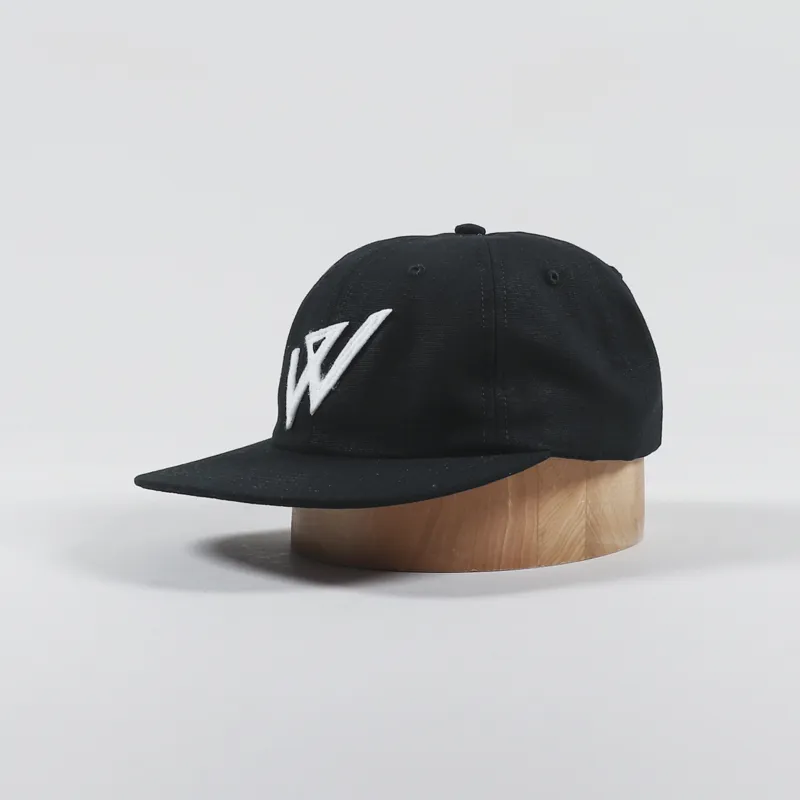 Wayward London Mens Woven Logo Hat Lowgo Cap Black