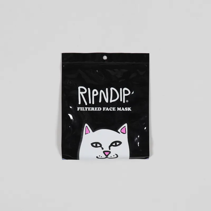 Ripndip Mens Lord Nermal Logo Covid Face Mask Black