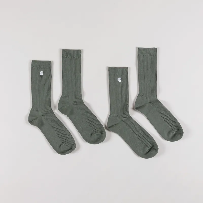 Carhartt WIP Mens Madison Pack Socks Pant Green White