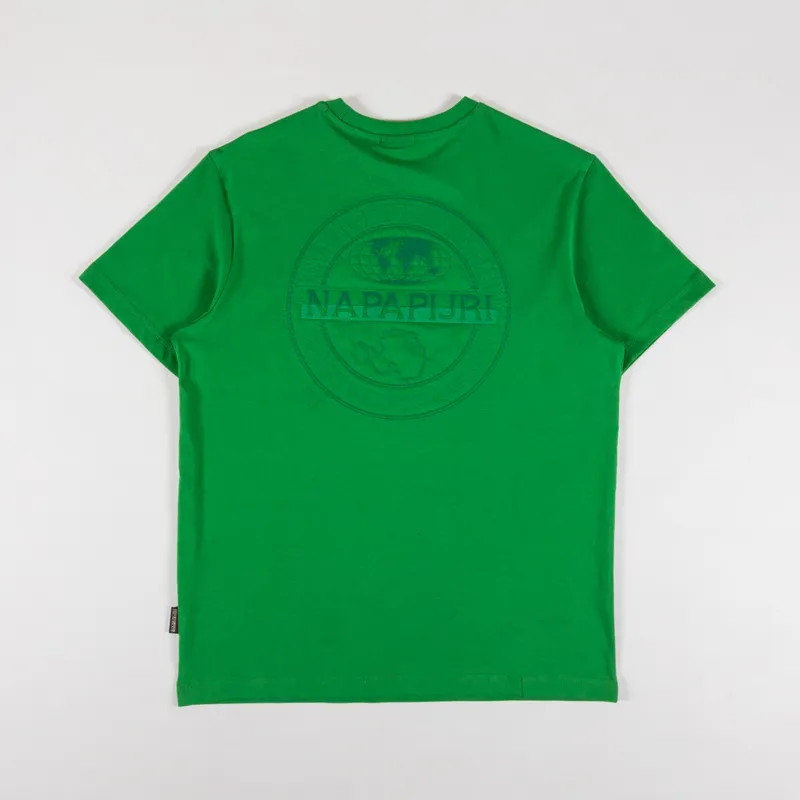 Napapijri Mens Graphic Kander Logo Tee T Shirt Green Kelly