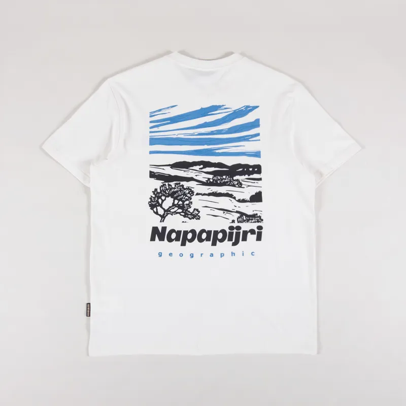 Napapijri Mens Graphic Printed Vignoni Logo T Shirt White Whisper