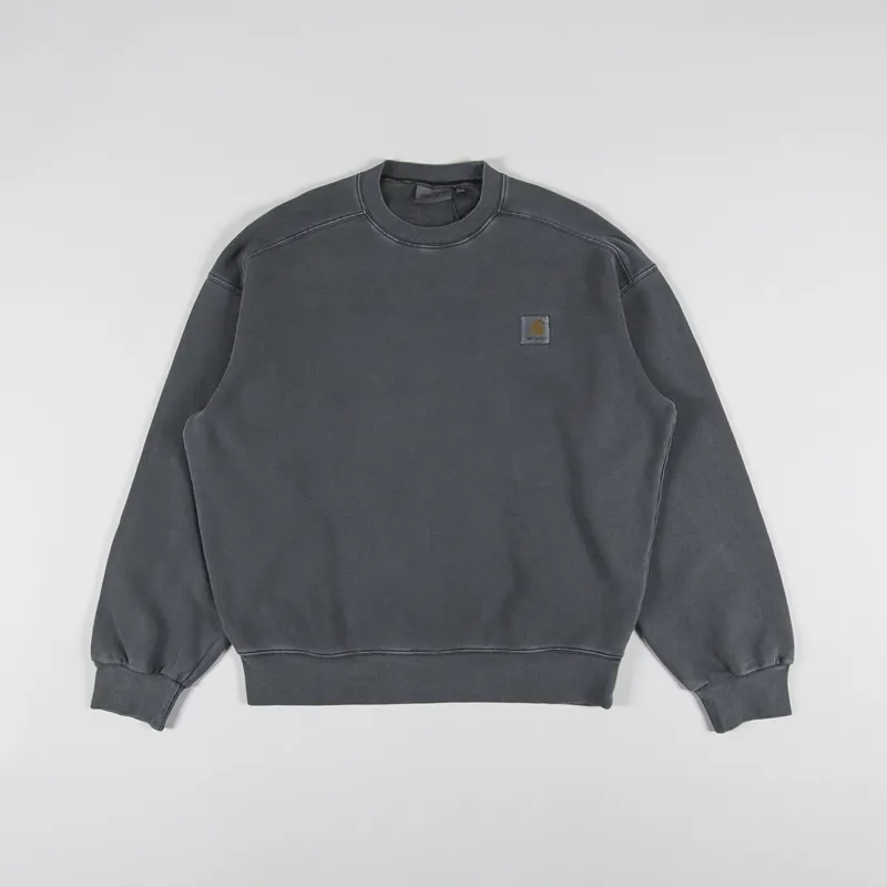 Carhartt WIP Mens Nelson Sweatshirt Black Garment Dyed