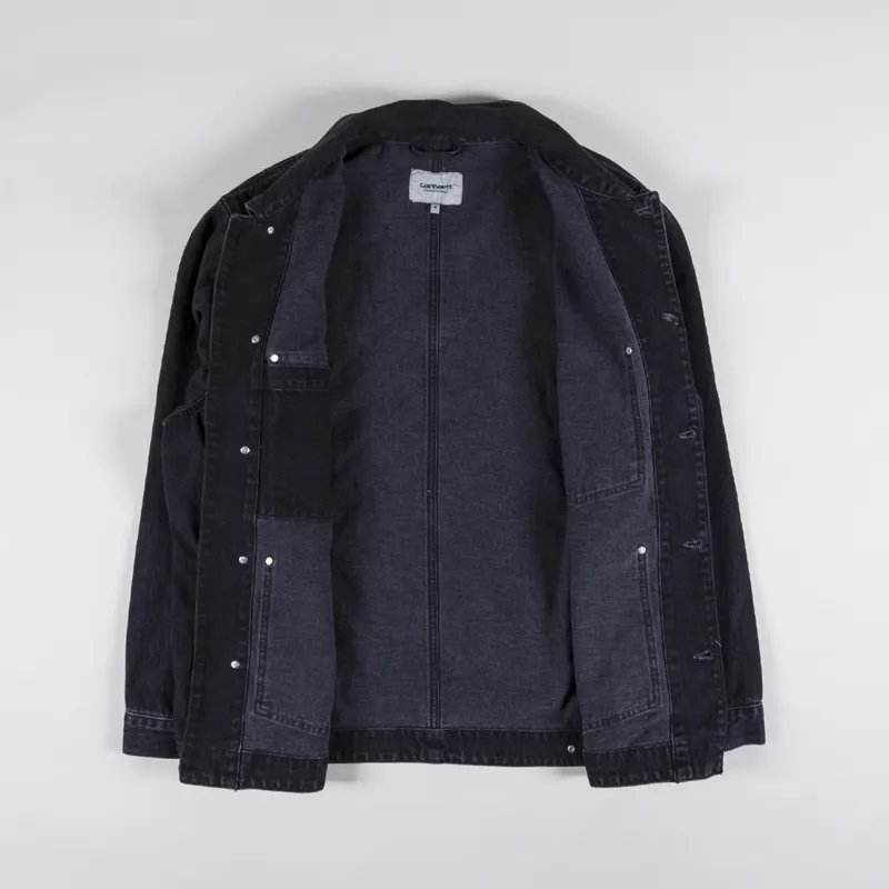 Carhartt WIP Mens Nash Smith Denim Jacket Black Stone Washed