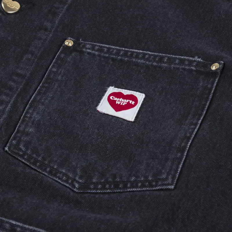 Carhartt WIP Mens Nash Smith Denim Jacket Black Stone Washed