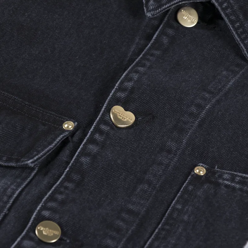 Carhartt WIP Mens Nash Smith Denim Jacket Black Stone Washed