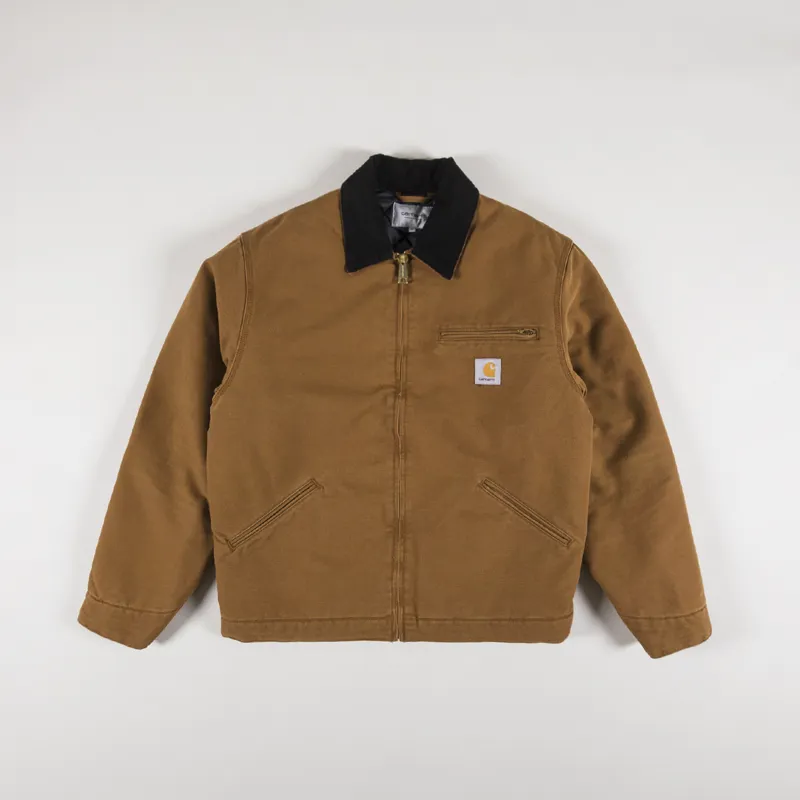Carhartt WIP Mens OG Detroit Jacket Deep Hamilton Brown Black Carhartt WIP Mens OG Detroit Jacket Deep Hamilton Brown Black