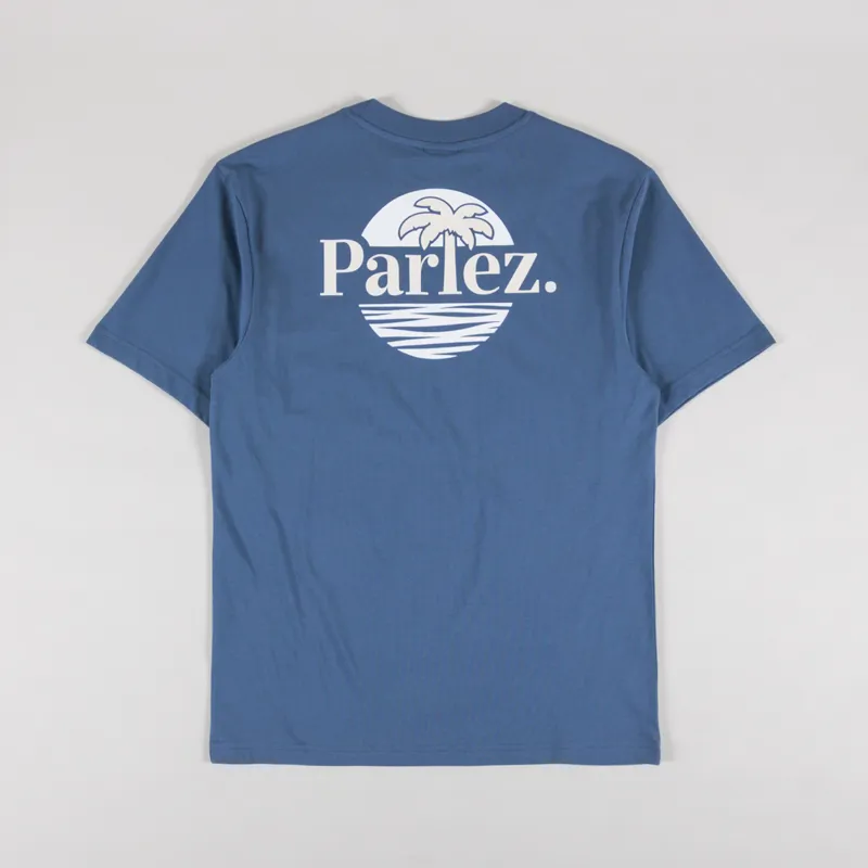 Parlez Mens Graphic Printed Boca Logo Tee T Shirt China Blue